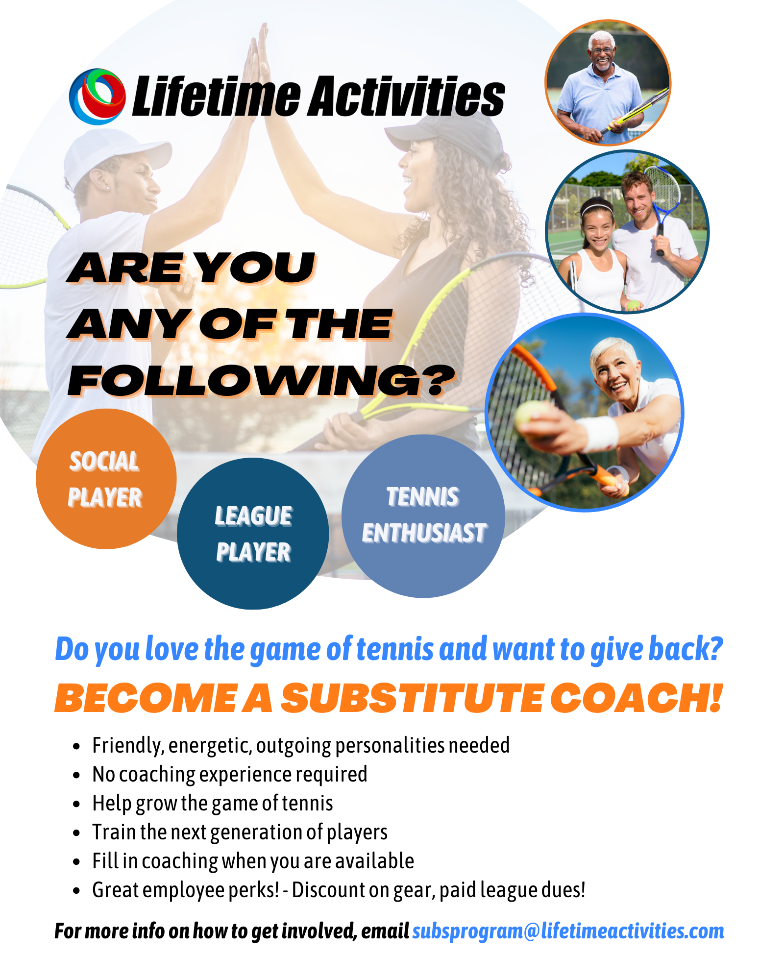 Upcoming Events | Goldman Tennis Center | Lifetime Activities